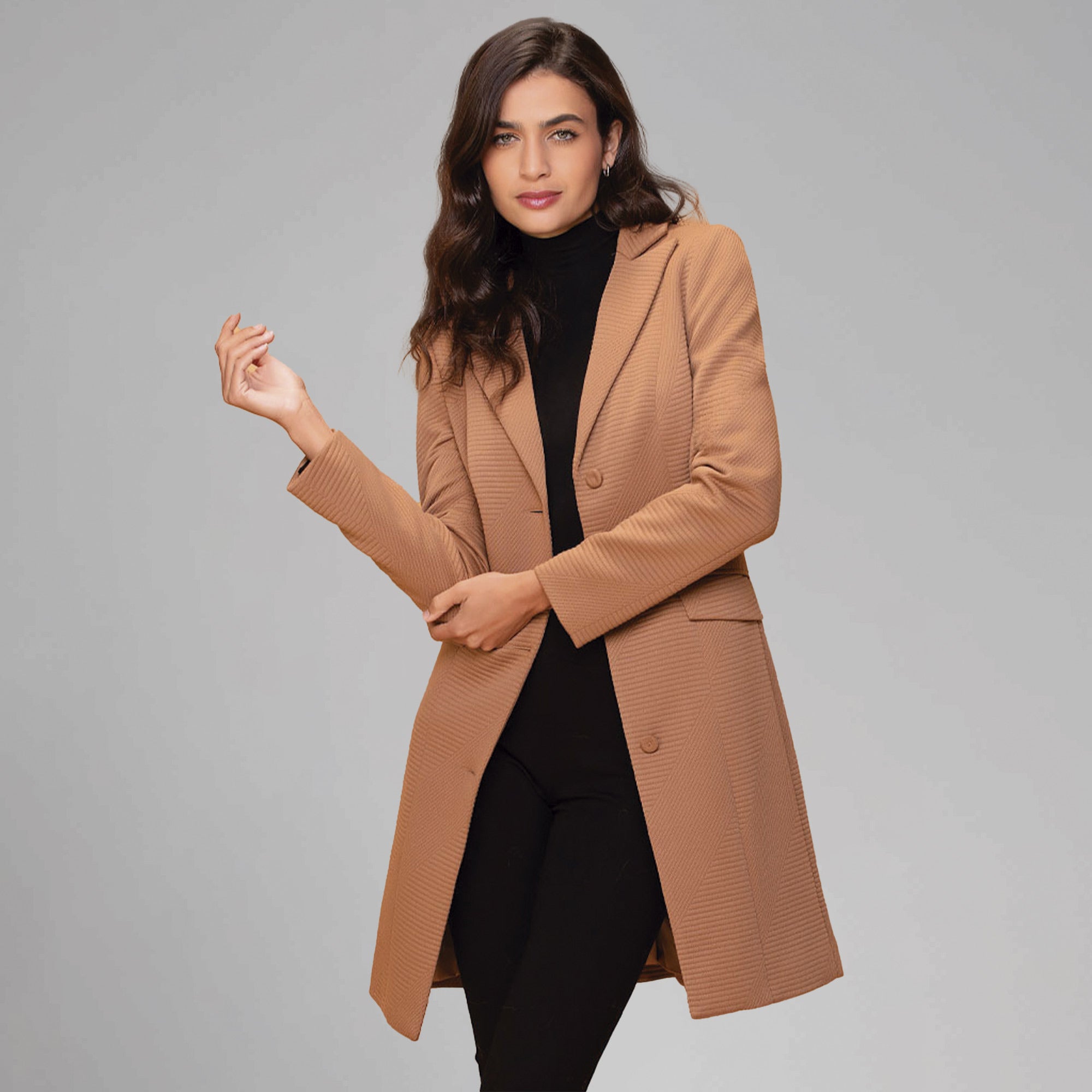 Abrigo con Solapa Casual Cómodo Mussi 247424